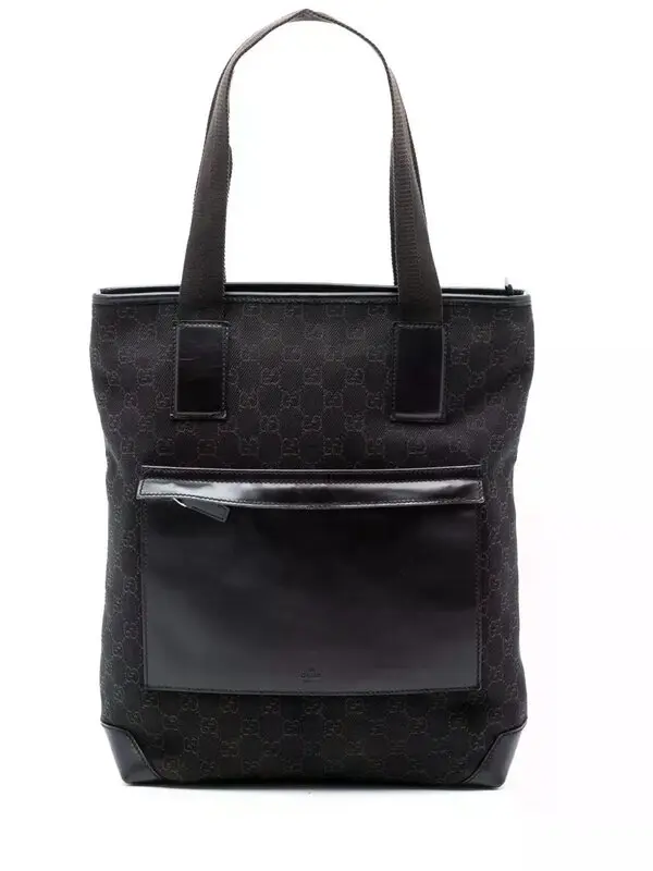 Gucci Gg Denim Tote Bag - Brown