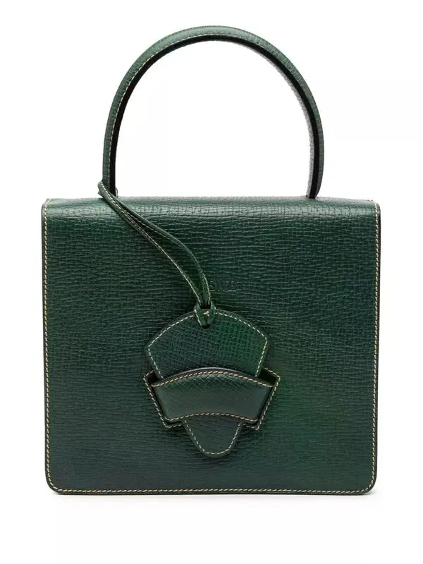 Loewe Textured Leather Barcelona Top Handle Satchel - Green