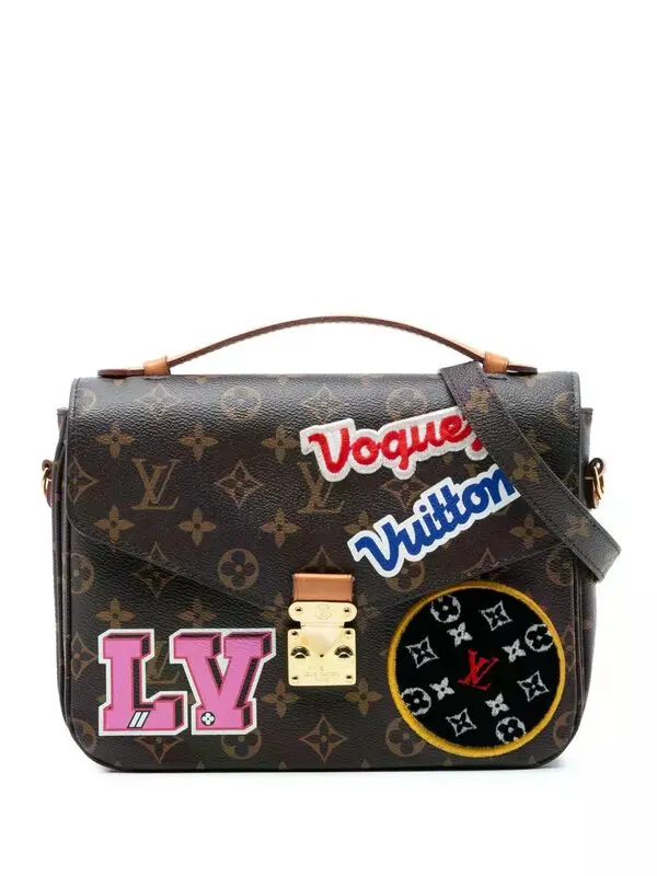 LOUIS VUITTON 2018 Monogram Patches Pochette Metis Satchel - Brown