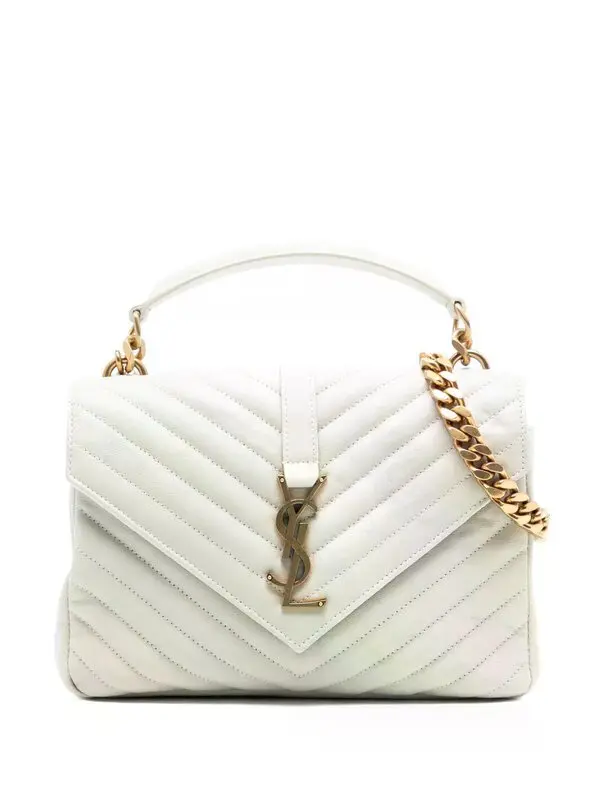 Saint Laurent 2020 Medium College Satchel - White