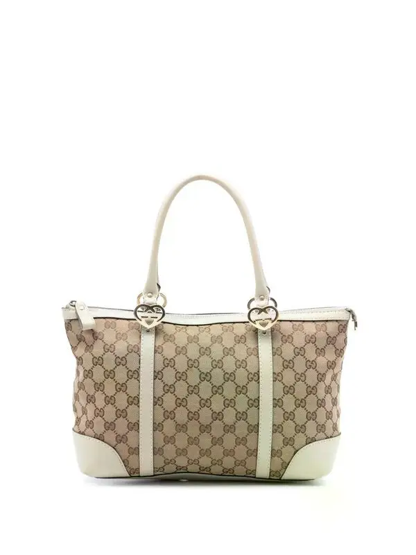 Gucci Gg Canvas Lovely Tote Bag - White