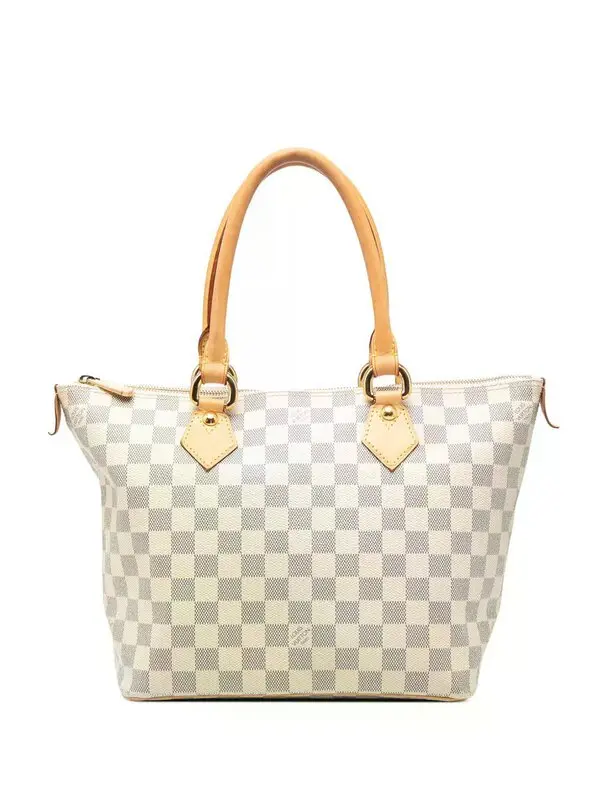 LOUIS VUITTON Damier Azur Saleya Pm Handbag - White