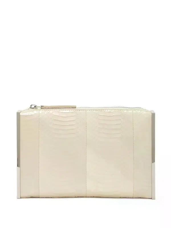 John Richmond Python-effect Clutch - Neutrals
