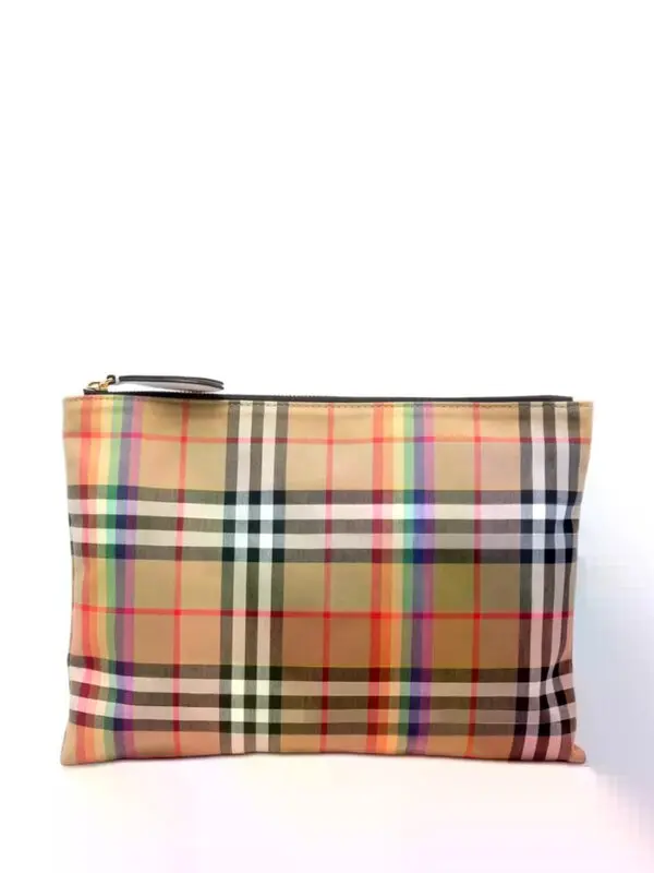 Burberry House Check Canvas Clutch - Neutrals