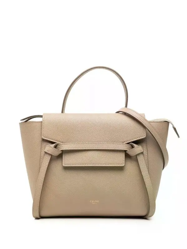 Celine 2021 Nano Grained Calfskin Belt Bag Satchel - Neutrals
