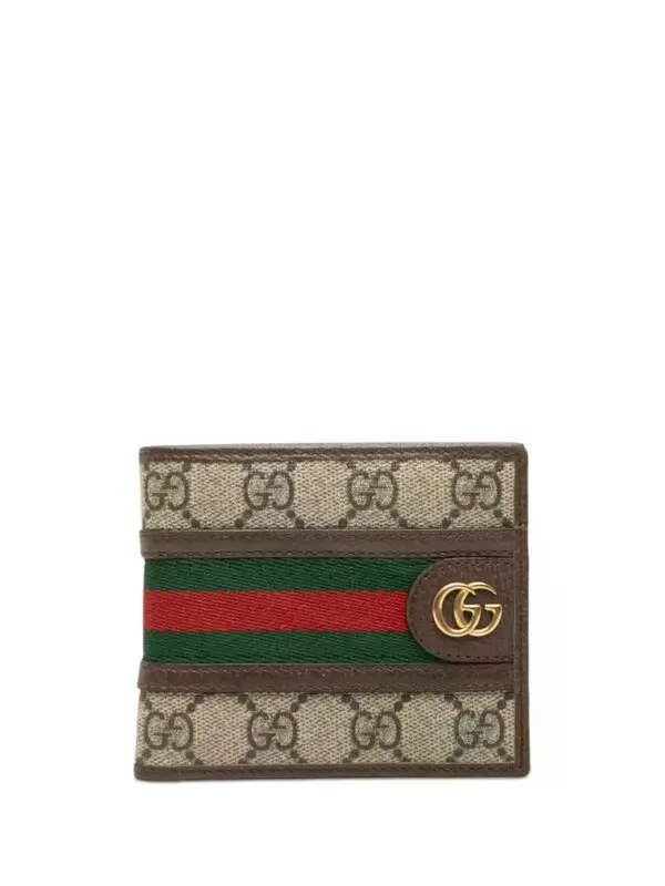 Gucci 2016-2026 Gg Supreme Ophidia Bifold Wallet Small Wallets - Neutrals