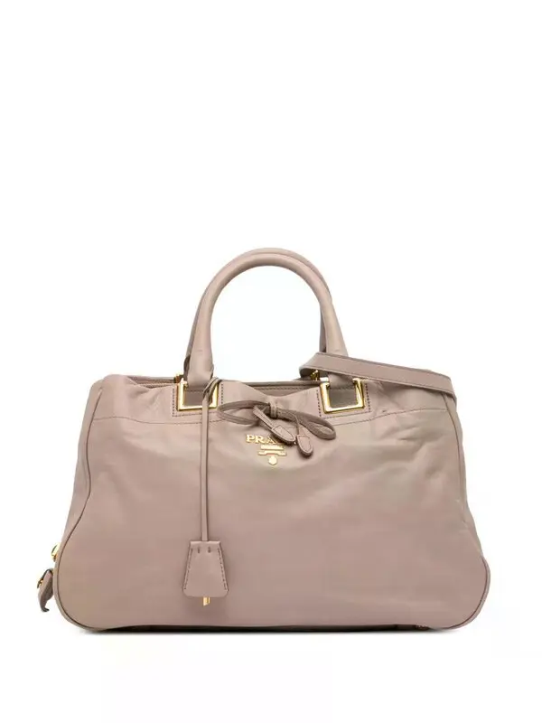 Prada Vitello Bow Satchel - Neutrals