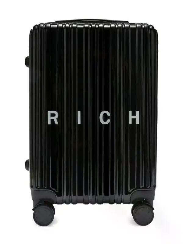 John Richmond Striped Suitcase - Black