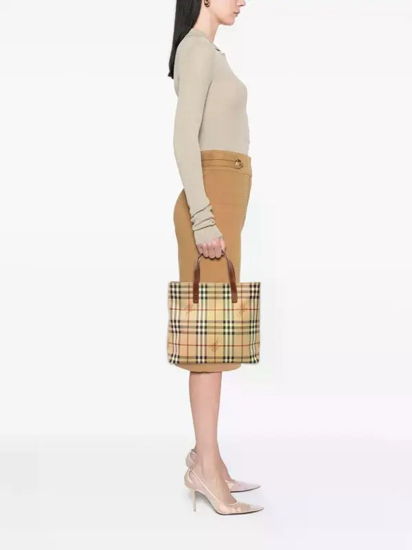 Burberry Haymarket Check Coated Canvas Tote Bag