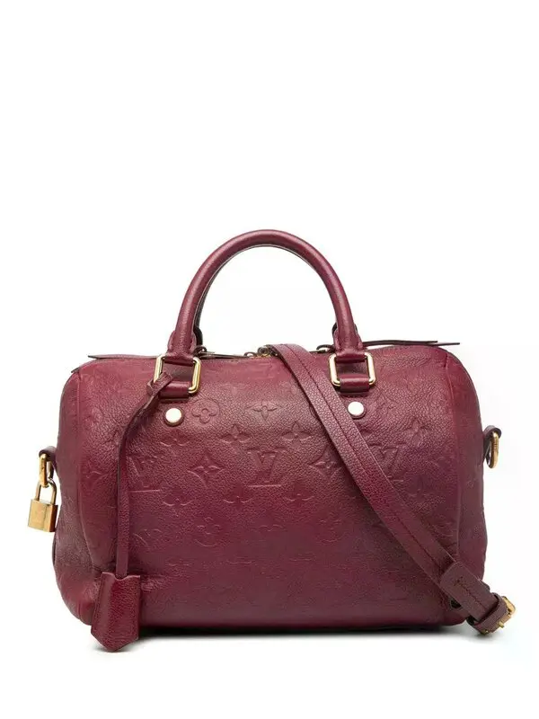 LOUIS VUITTON 2012 Monogram Empreinte Speedy Bandouliere 25 Satchel - Red