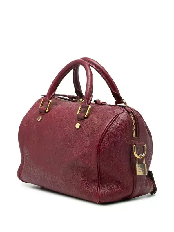 LOUIS VUITTON 2012 Monogram Empreinte Speedy Bandouliere 25 Satchel - Red
