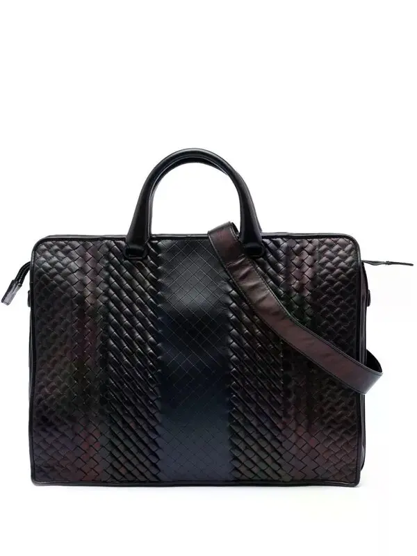 Bottega Veneta Nappa Intreccio Imperatore Briefcase Business Bag - Brown