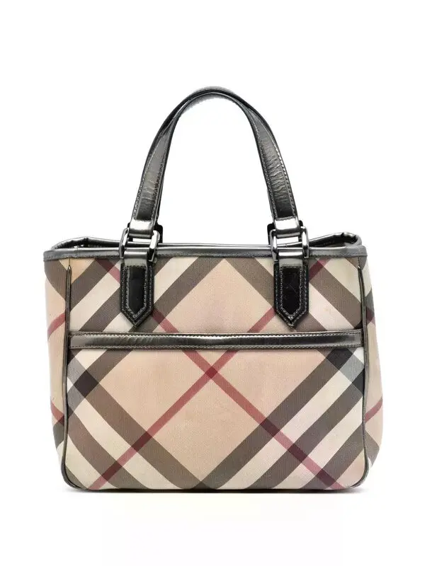 Burberry Supernova Check Coated Canvas Tote Bag - Neutrals