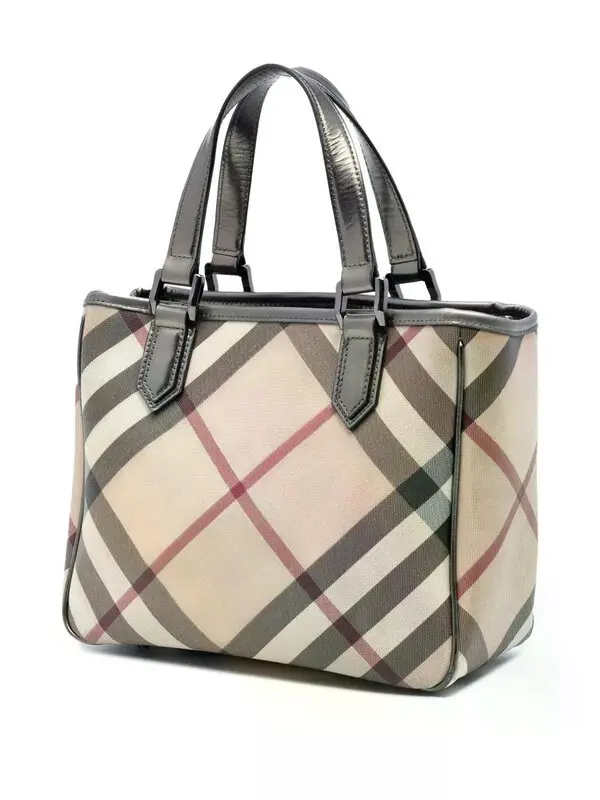 Burberry Supernova Check Coated Canvas Tote Bag - Neutrals