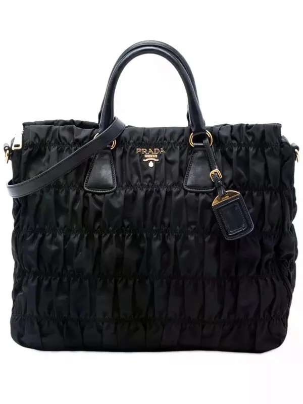 Prada Tessuto Gaufre Satchel - Black