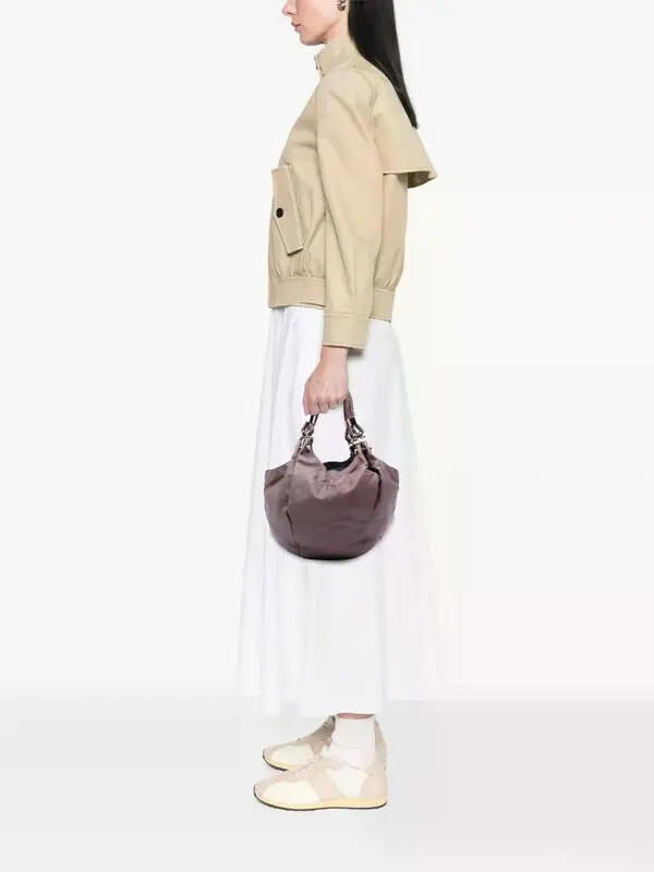 Gucci 2016-2026 Leather Braided Handle Hobo Bag