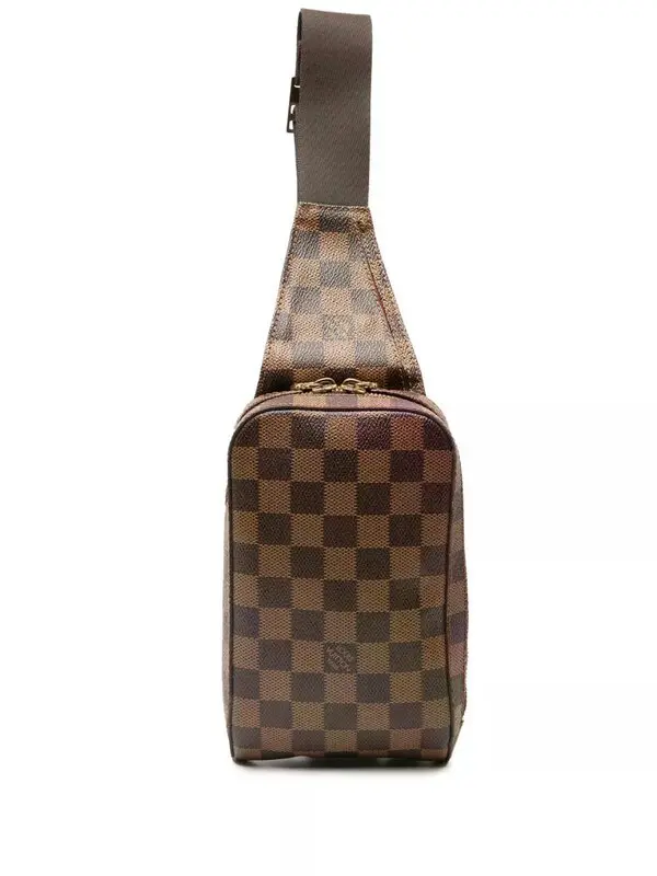 LOUIS VUITTON 2004 Damier Ebene Geronimos Crossbody Bag - Brown