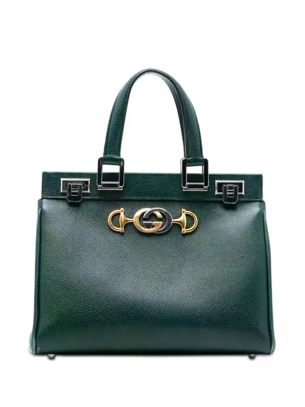 Gucci Small Grained Calfskin Zumi Top Handle Satchel - Green