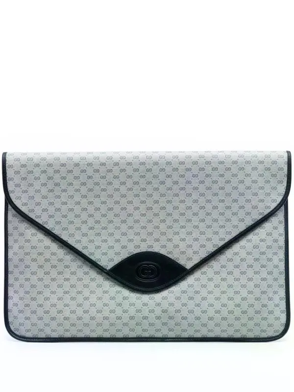 Gucci 20th Century Micro Gg Supreme Clutch Bag - Grey