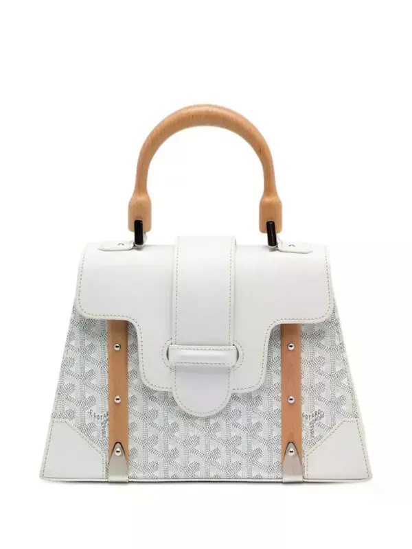 Goyard 2016 Goyardine Saigon Structured Pm Satchel - White