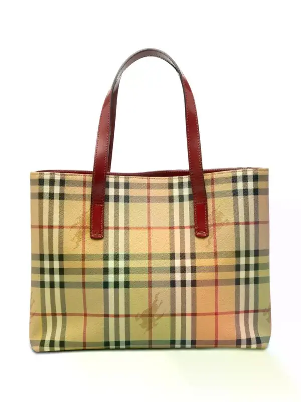 Burberry Haymarket Check Coated Canvas Tote Bag - Neutrals