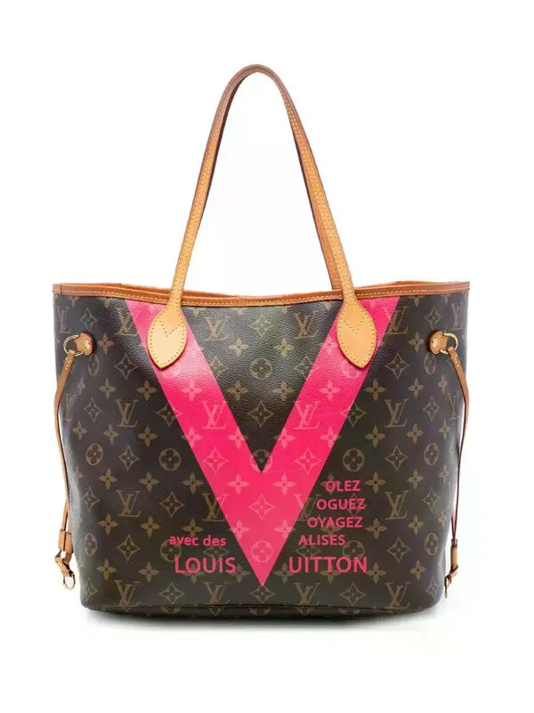LOUIS VUITTON 2015 Monogram V Neverfull Mm Tote Bag - Brown