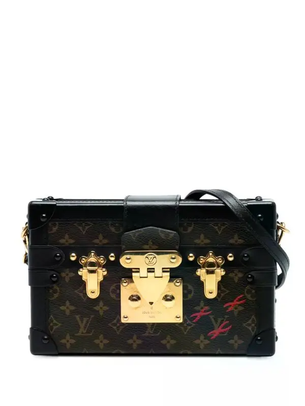 LOUIS VUITTON 2014 Monogram Petite Malle Crossbody Bag - Black