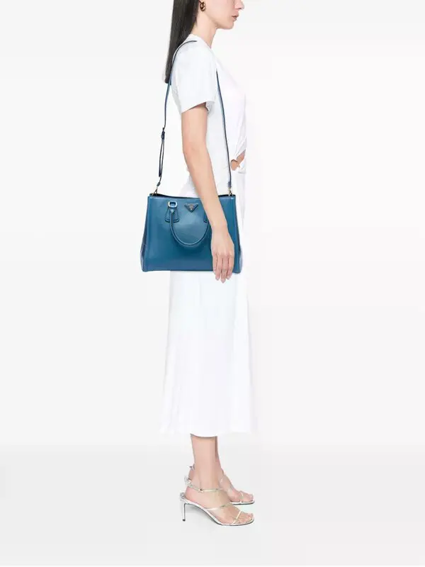 Prada Saffiano Lux Galleria Satchel - Blue