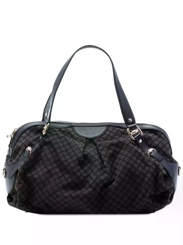 Gucci Diamante Canvas Bridle Satchel - Grey