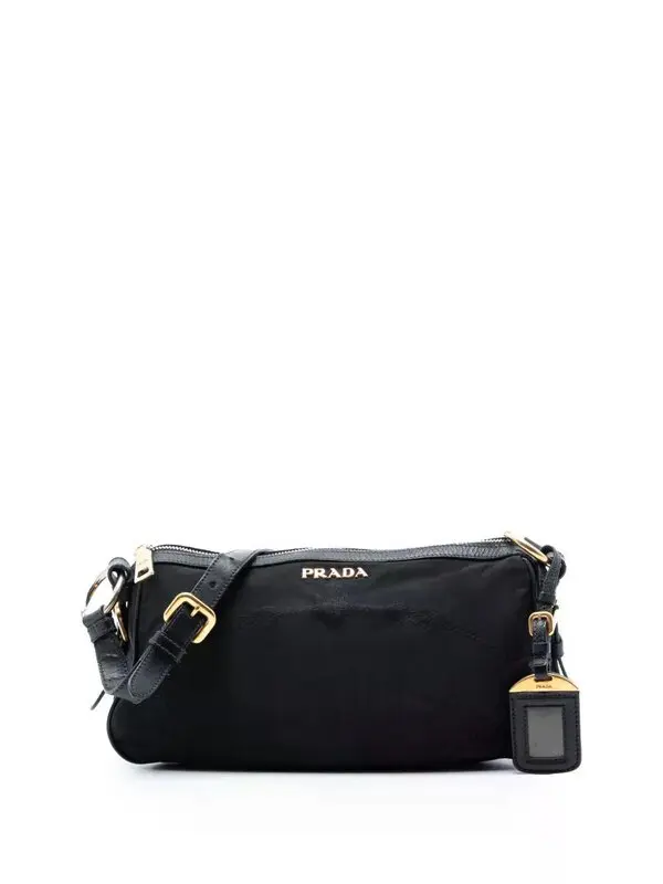 Prada Tessuto Canapa Logo Shoulder Bag - Black