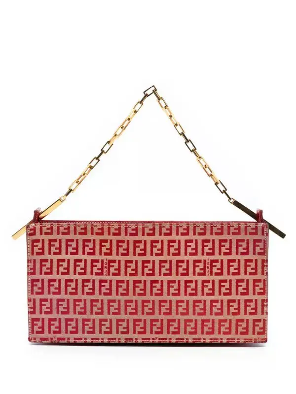 Fendi 2000-2010 Zucchino Canvas Handbag - Red