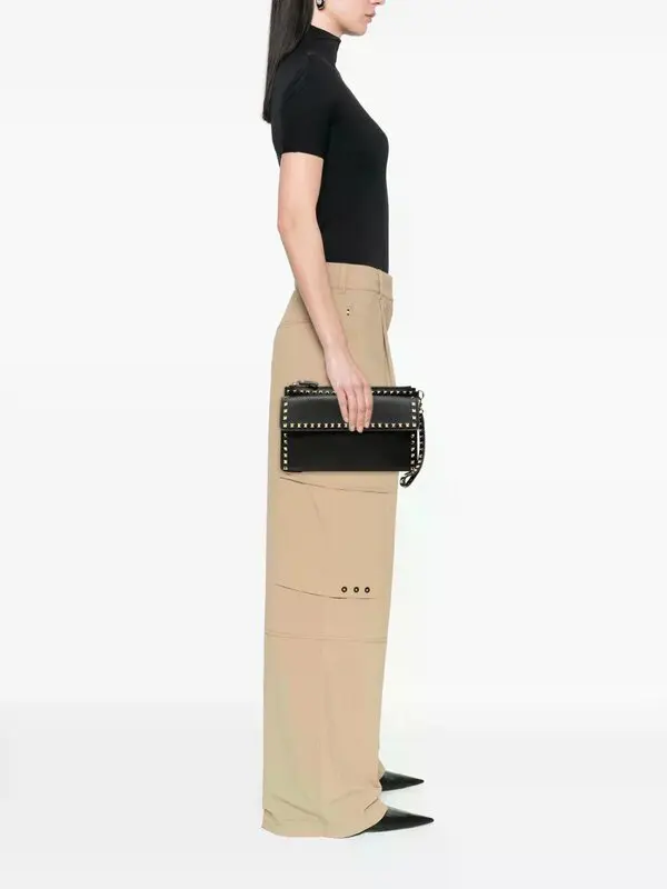 Valentino Garavani Grained Calfskin Rockstud Wristlet Clutch Bag