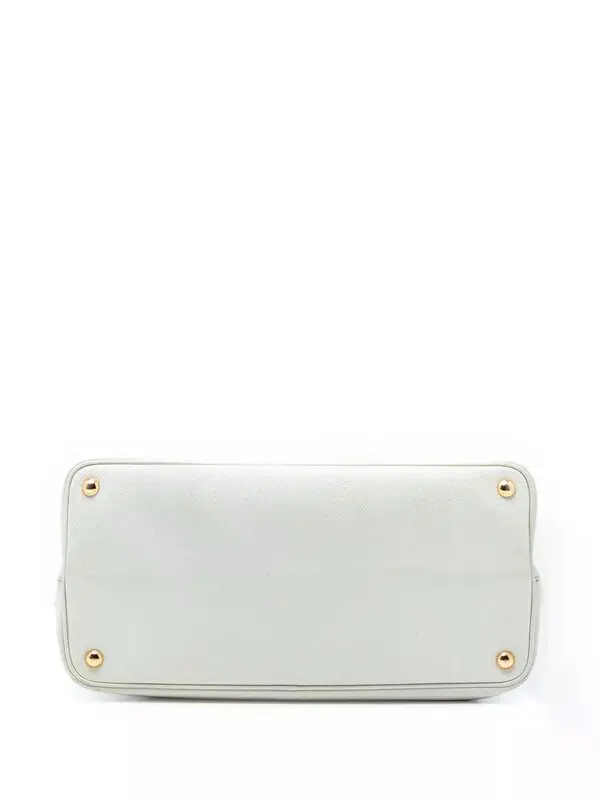 Prada Saffiano Cuir Double Satchel - White