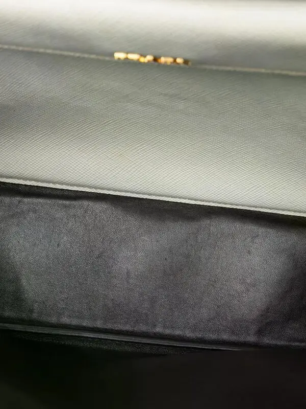 Prada Saffiano Cuir Double Satchel - White
