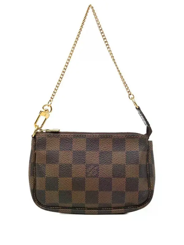 LOUIS VUITTON 2008 Damier Ebene Mini Pochette Accessoires Pouch - Brown