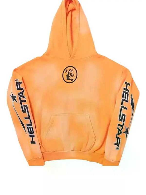 HELLSTAR Logo Hooded T-shirt - Orange