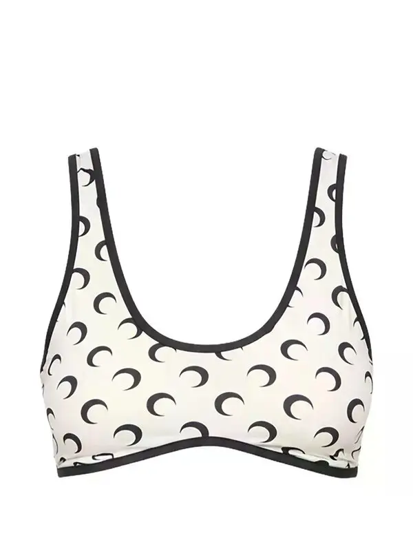 MARINE SERRE Moon-print Bra Top - White