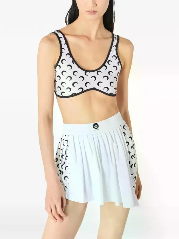 MARINE SERRE Moon-print Bra Top - White