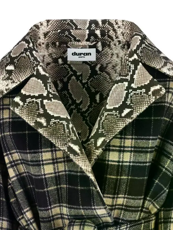 DURAN LANTINK Plaid Snakeskin Overcoat