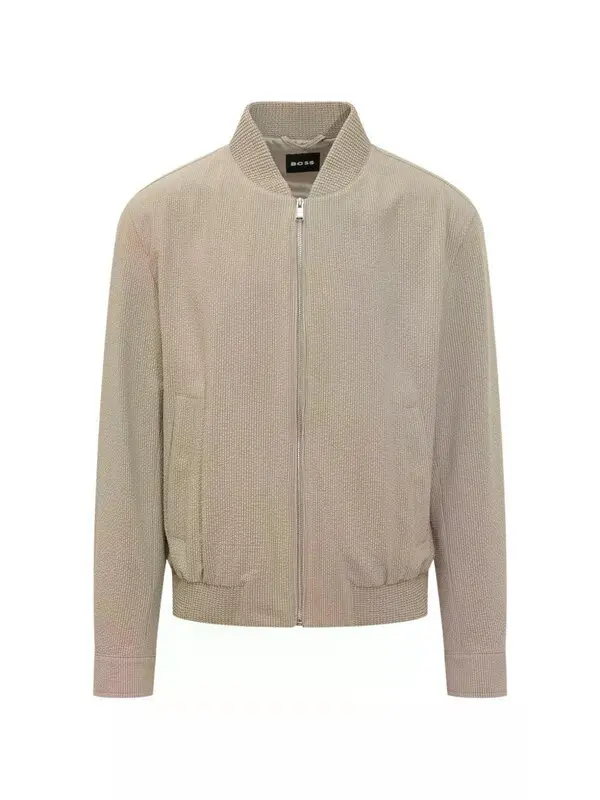 BOSS Zip-up Bomber Jacket - Neutrals