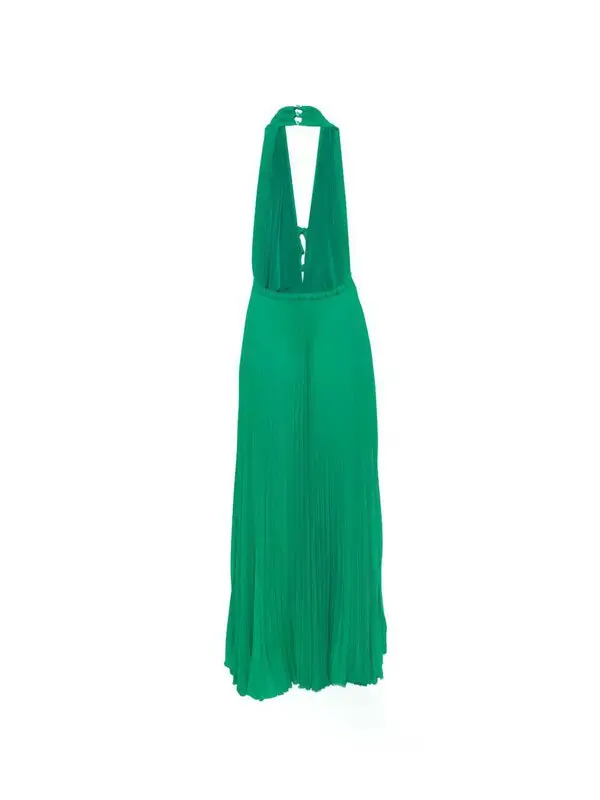 Raquel Diniz Raissa Pleated Halterneck Maxi Dress