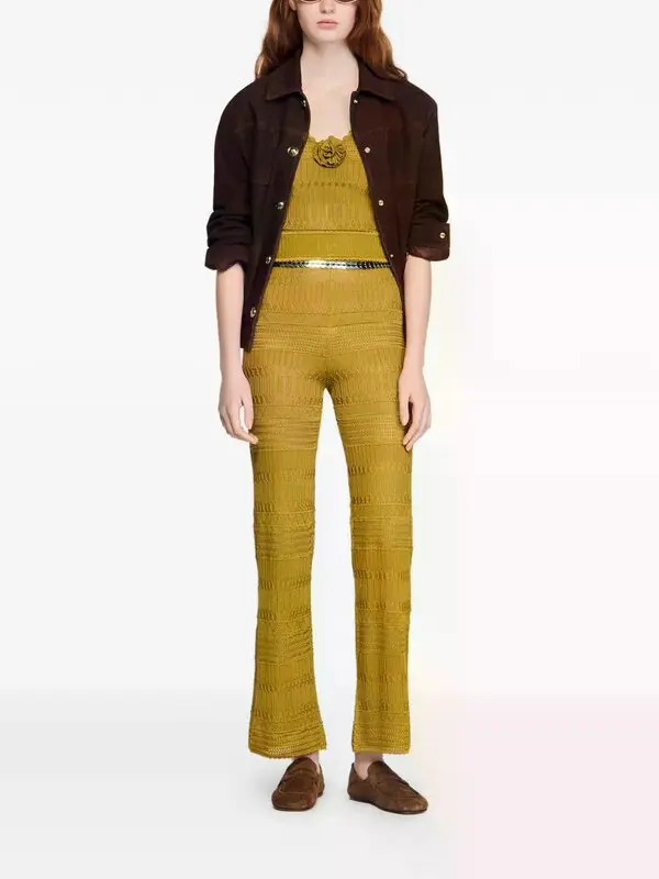 Sandro Pointelle Knit Trousers