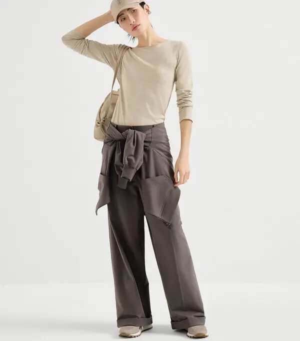 Brunello Cucinelli Cashmere-silk Blend Sweater - Beige