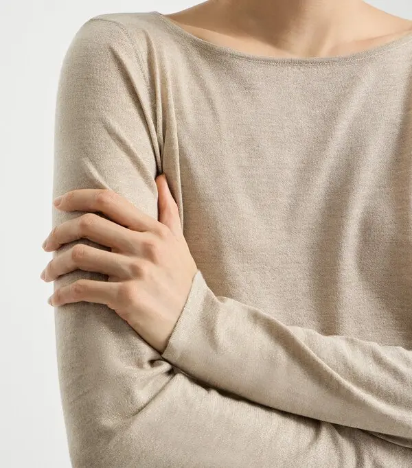 Brunello Cucinelli Cashmere-silk Blend Sweater - Beige