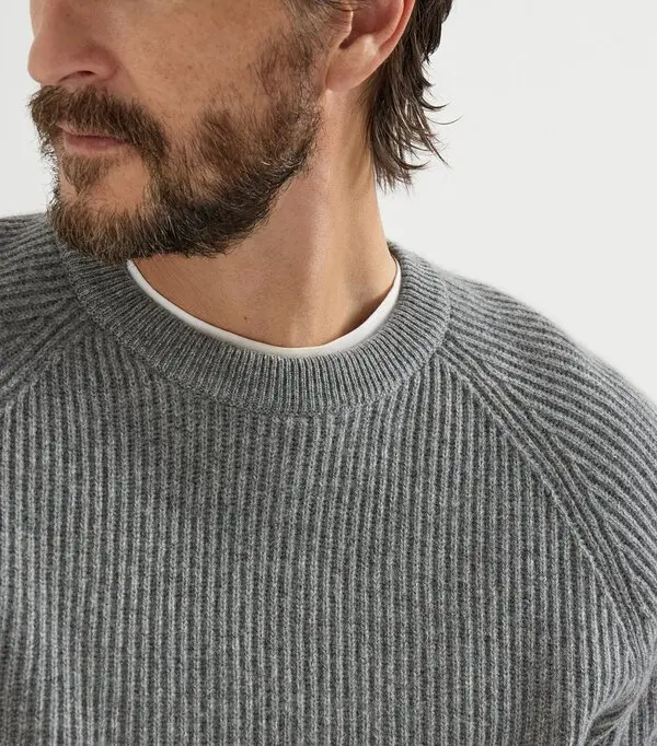 Brunello Cucinelli Cashmere Ribbed Sweater - Grey