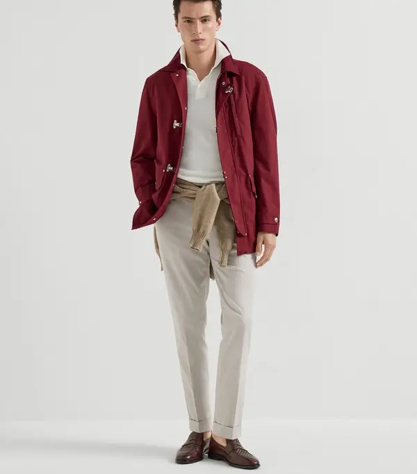 Brunello Cucinelli Cotton Ribbed Polo Sweater - White