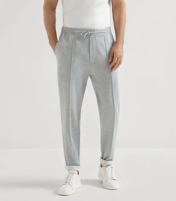 Brunello Cucinelli Cotton-blend French Terry Sweatpants - Grey