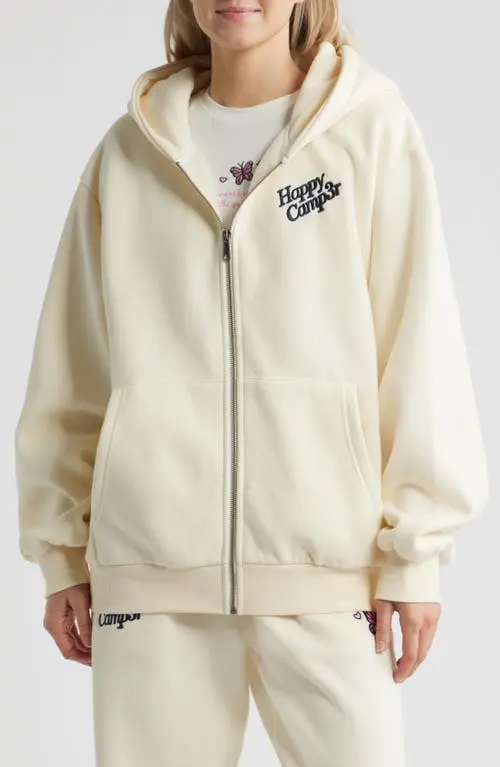 HAPPY CAMP3R Zip-up Hoodie - Cream
