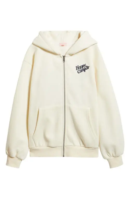HAPPY CAMP3R Zip-up Hoodie - Cream