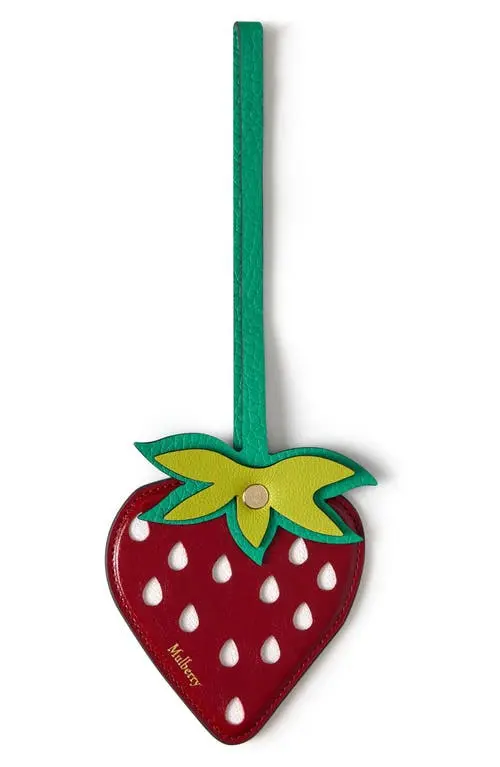 Mulberry Strawberry Leather Bag Charm - Multi-color